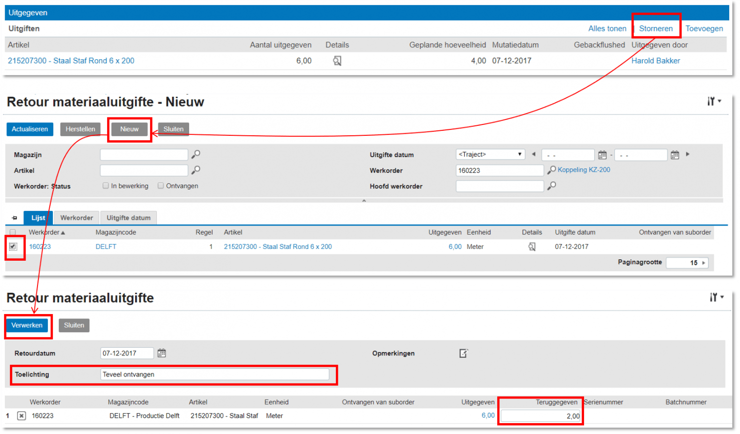 Corrigerende voorraadtransacties in Exact voor Productie Online - Exact Software Specialist voor ...